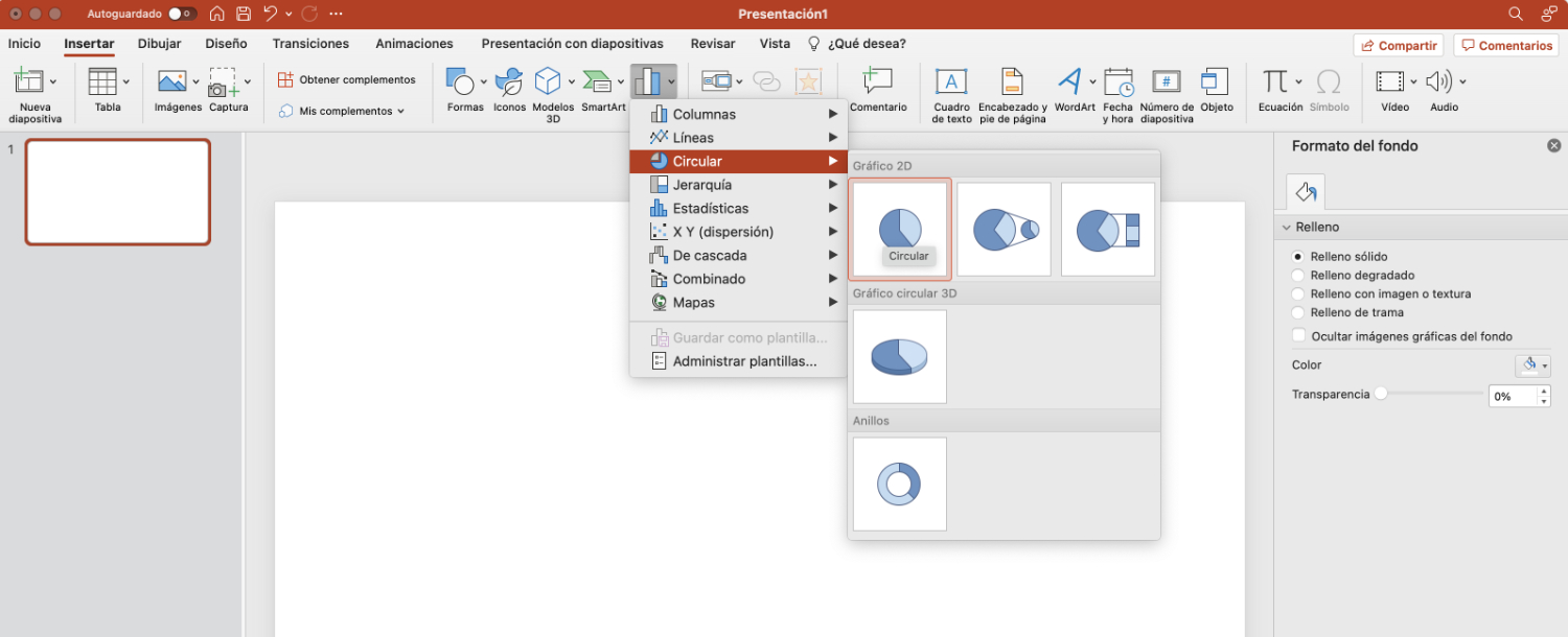 Cómo insertar un gráfico en PowerPoint